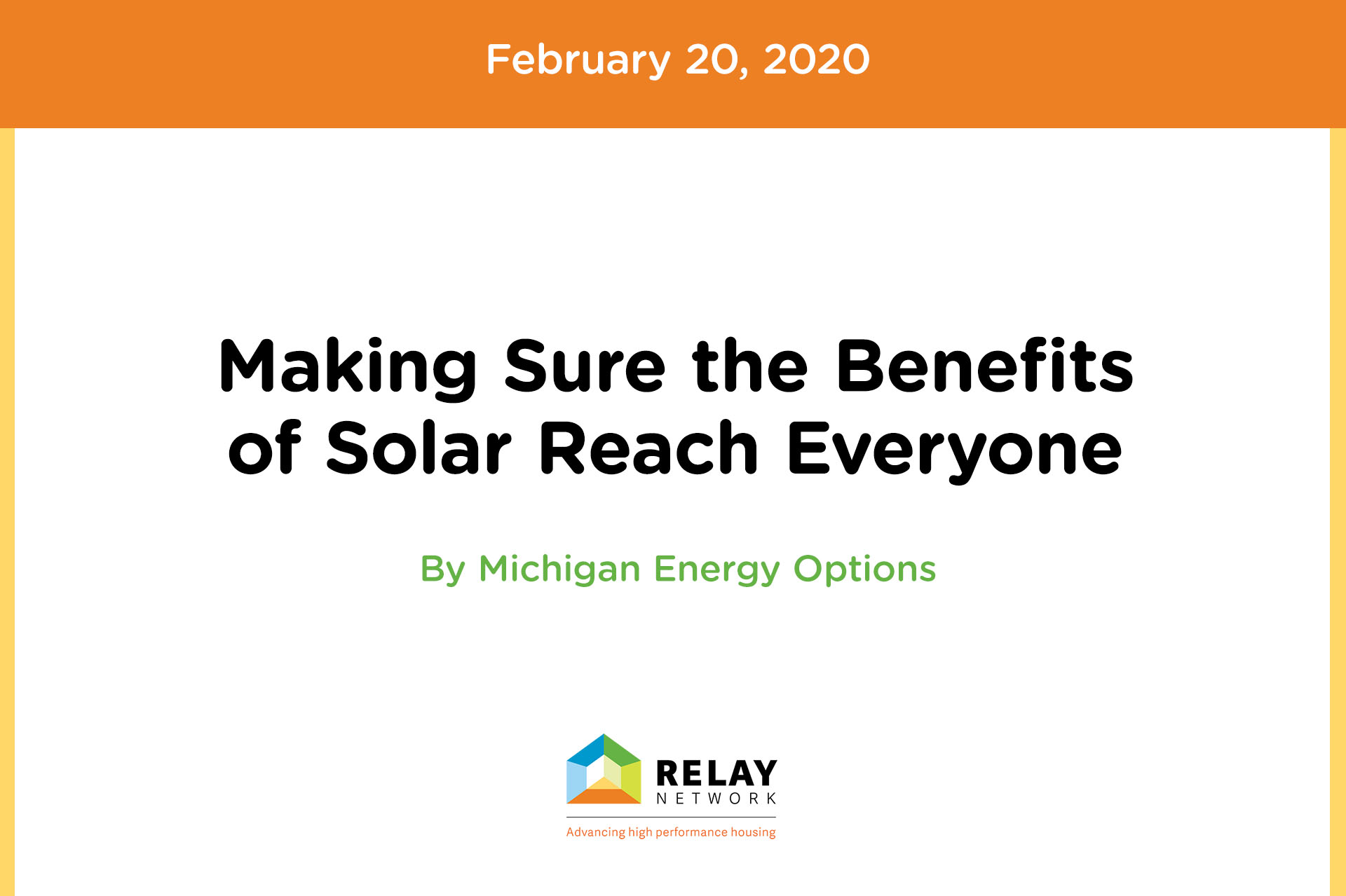 Making Sure the Benefits of Solar Reach Everyone - Relay Network