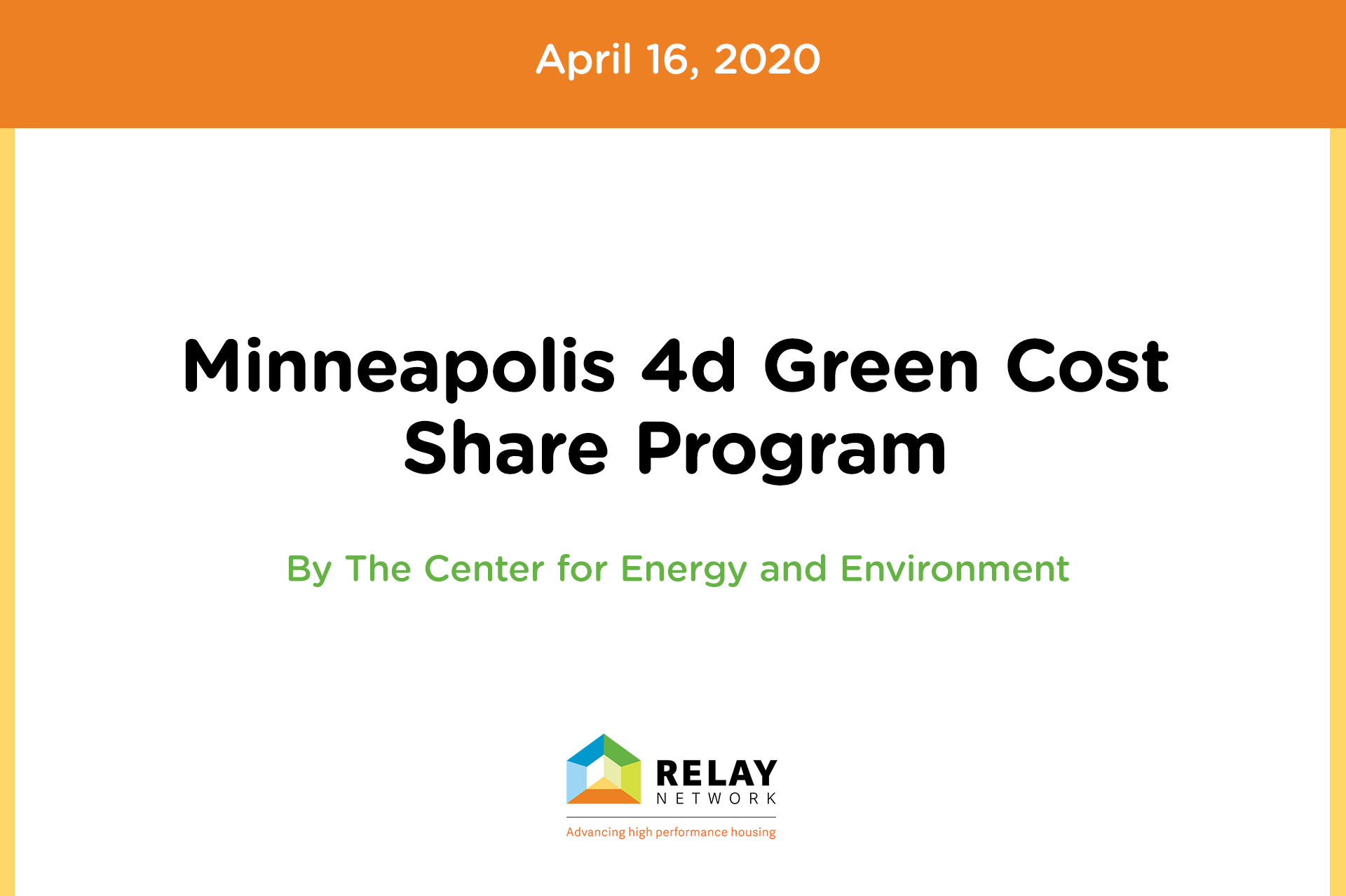 Minneapolis 4d Green Cost Share Program - Relay Network