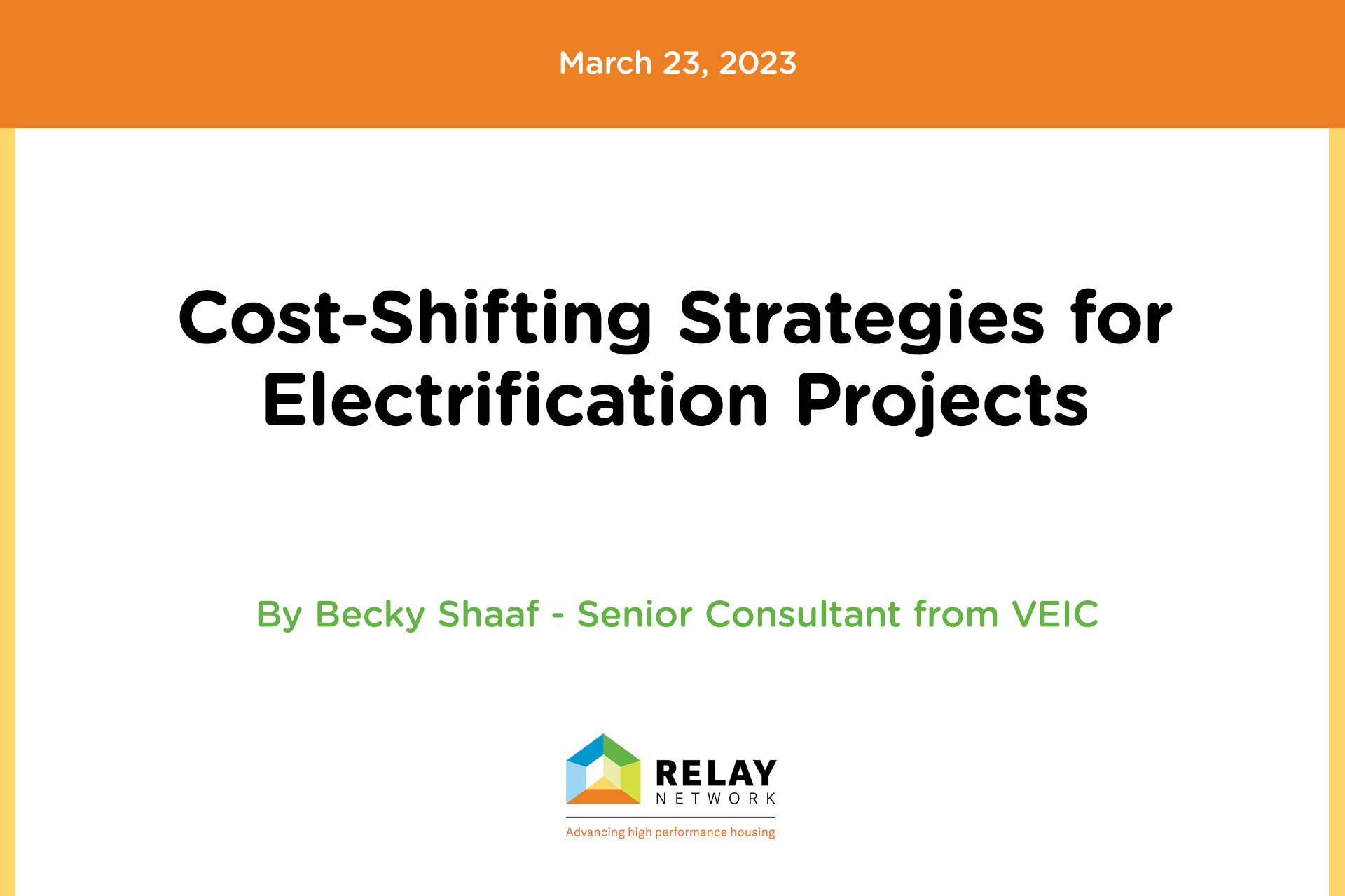 Cost-Shifting Strategies for Electrification Projects - Relay Network