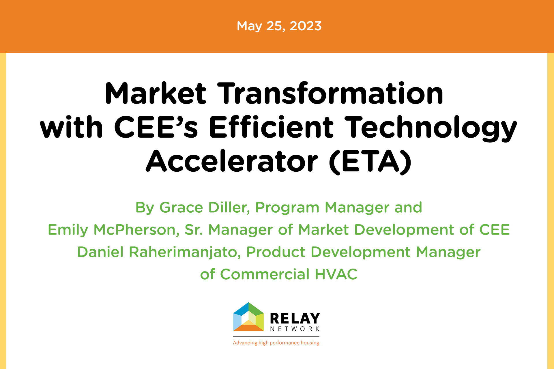 Market Transformation with CEE's Efficient Technology Accelerator (ETA ...